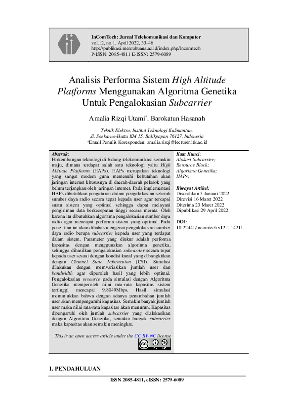 (PDF) Analisis Performa Sistem High Altitude Platforms Menggunakan ...