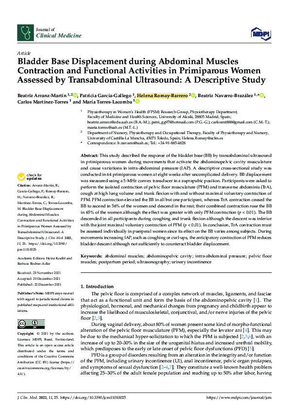 (PDF) Bladder Base Displacement during Abdominal Muscles Contraction ...