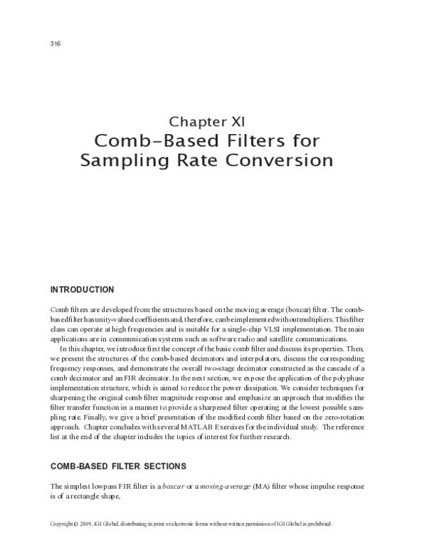 (PDF) Comb-Based Filters for Sampling Rate Conversion