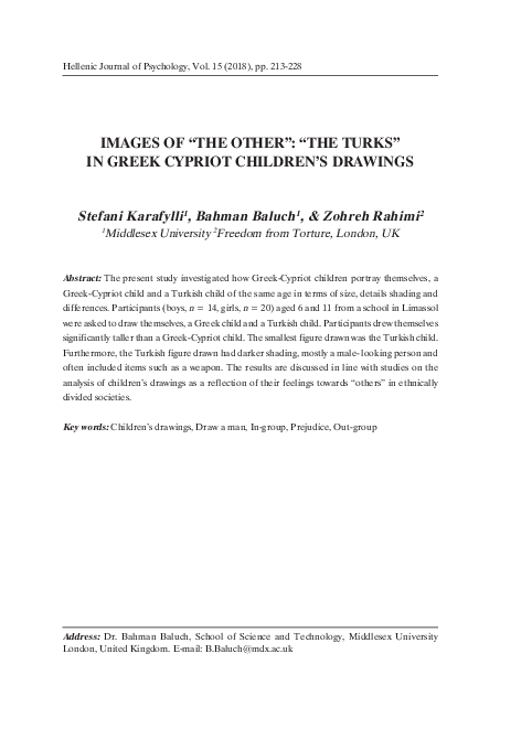 (PDF) Images of “the other”: “the turks” in Greek Cypriot children’s drawings