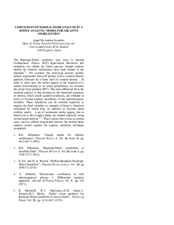 Pdf Limitations Of Normal Mode Analysis In A Simple Analytic Model