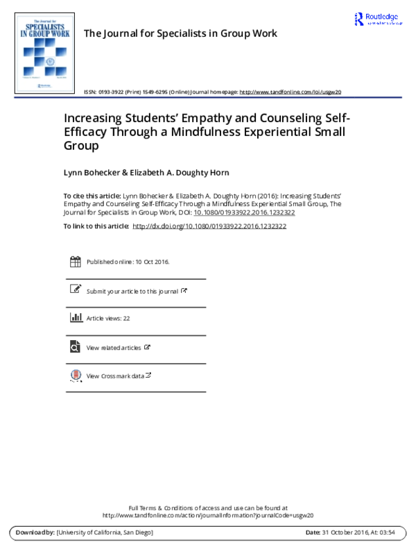 (PDF) Increasing Students’ Empathy and Counseling Self-Efficacy Through ...