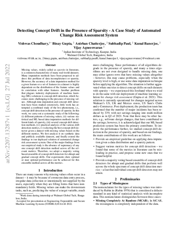 (PDF) Detecting Concept Drift in the Presence of Sparsity -- A Case Study of Automated Change ...