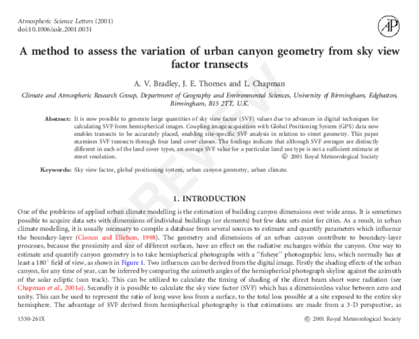 (PDF) A method to assess the variation of urban canyon geometry from sky view factor transects ...