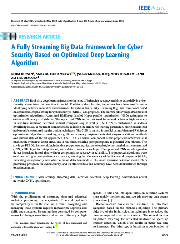(PDF) A Fully Streaming Big Data Framework for Cyber Security Based on ... (PDF) A Fully Streaming Big Data Framework for Cyber Security Based on ...