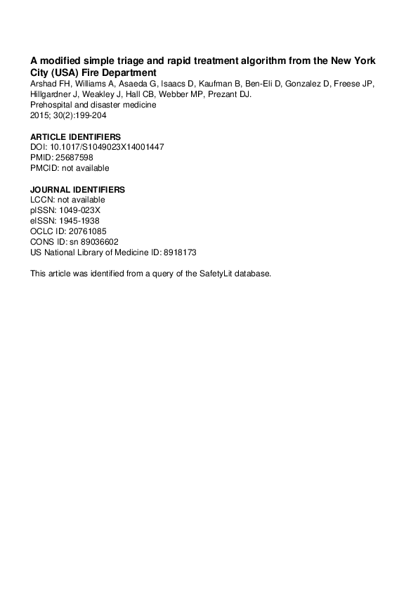 (PDF) A Modified Simple Triage and Rapid Treatment Algorithm from the ...