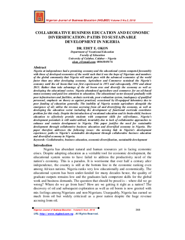 (PDF) Collaborative Business Education and Economic Diversification: Paths to Sustainable ...