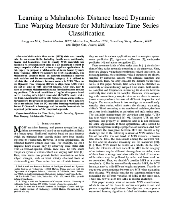 (PDF) Learning a Mahalanobis Distance-Based Dynamic Time Warping Measure for Multivariate Time ...
