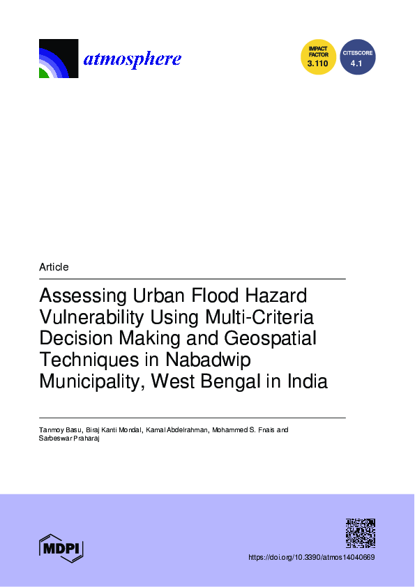 (PDF) Assessing Urban Flood Hazard Vulnerability Using Multi-Criteria Decision Making and ...