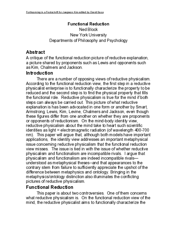 (PDF) Functional reduction
