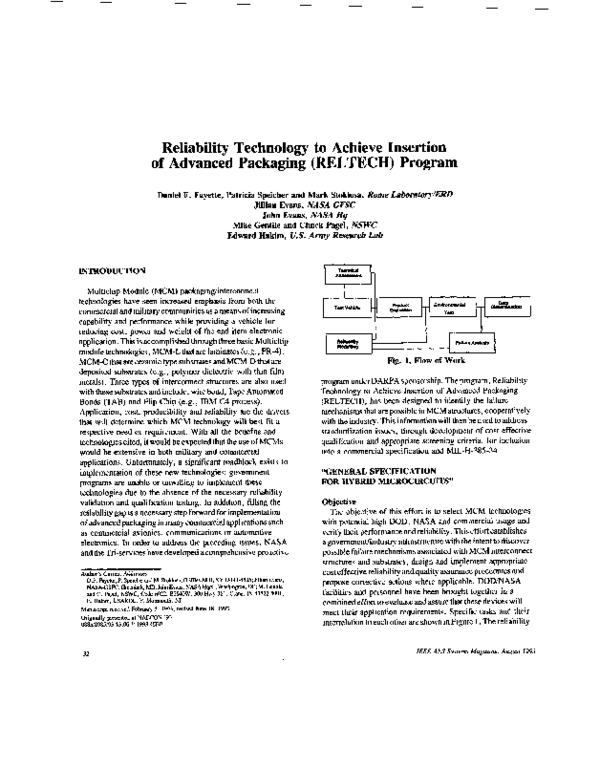 (PDF) Reliability Technology to Achieve Insertion of Advanced Packaging ...