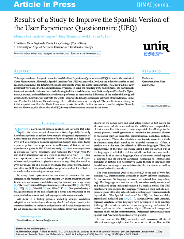(PDF) Results of a Study to Improve the Spanish Version of the User ...