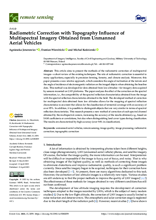 (PDF) Radiometric Correction with Topography Influence of Multispectral ...