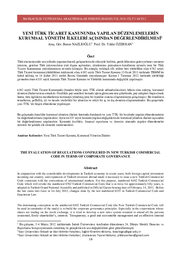 (PDF) The Evaluation of Regulations Configured in New Turkish ...