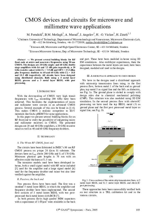 (PDF) CMOS devices and circuits for microwave and millimeter wave applications