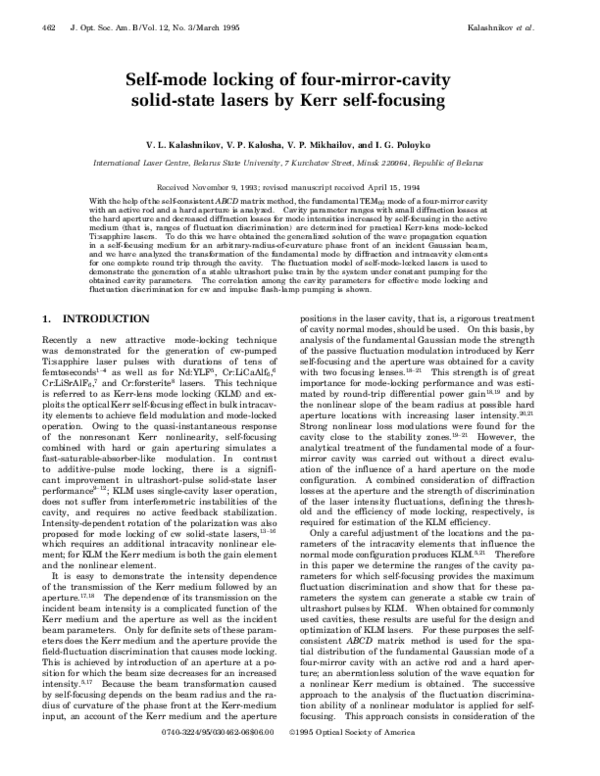 (PDF) Self-mode locking of four-mirror-cavity solid-state lasers by ...