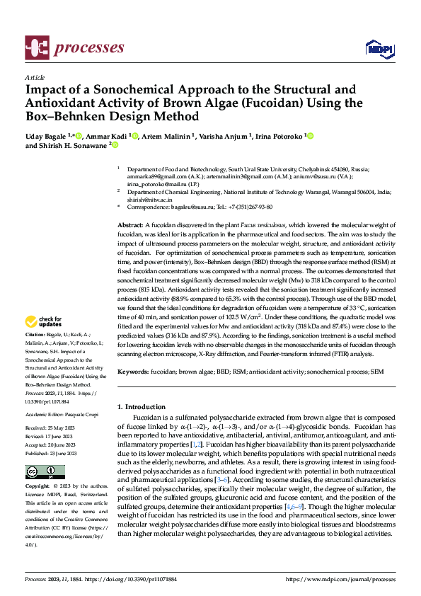 (PDF) Impact of a Sonochemical Approach to the Structural and ...