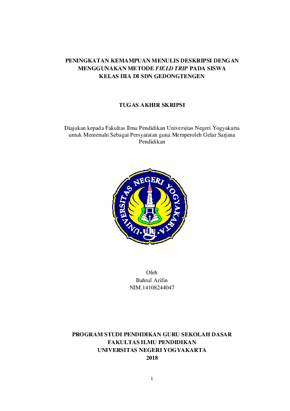 (PDF) Peningkatan Kemampuan Menulis Deskripsi Dengan Menggunakan Metode ...