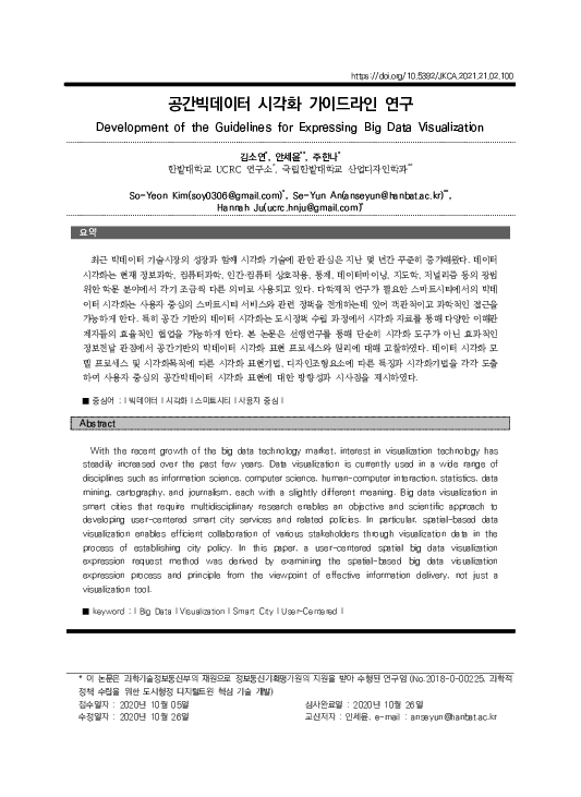 (PDF) Development of the Guidelines for Expressing Big Data Visualization