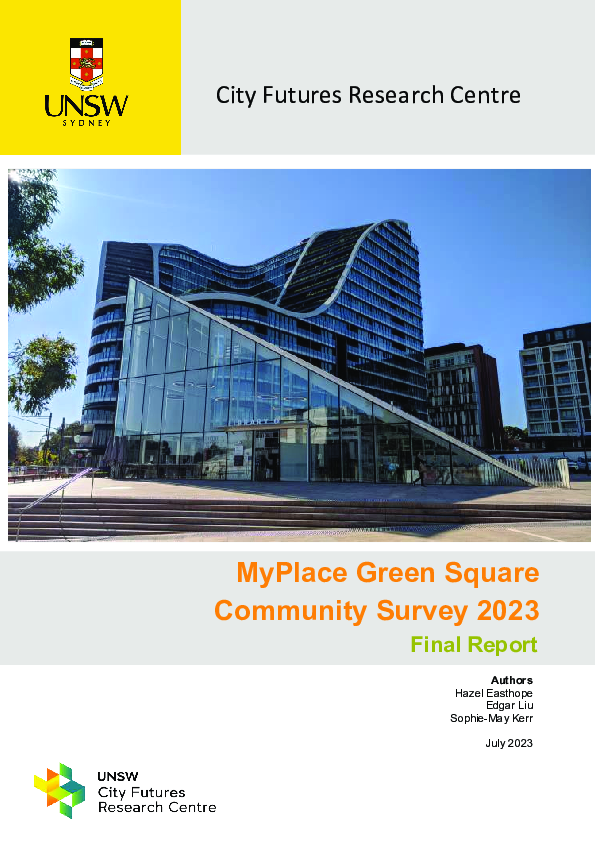 (PDF) [open access] MyPlace Green Square Community Survey 2023 - Final ...