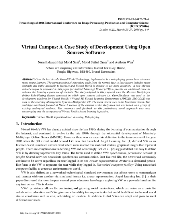 (PDF) Virtual Campus: A Case Study of Development Using Open Sources ...