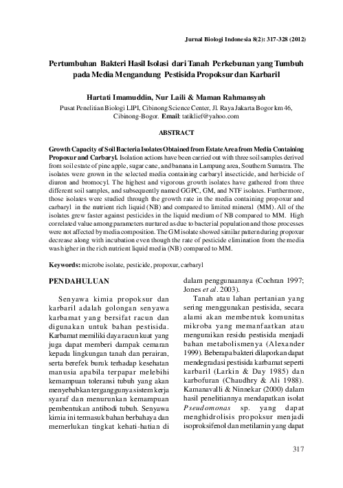 (PDF) Pertumbuhan Bakteri Hasil Isolasi Dari Tanah Perkebunan Yang ...