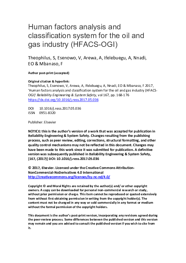 (PDF) Human factors analysis and classification system for the oil and ...