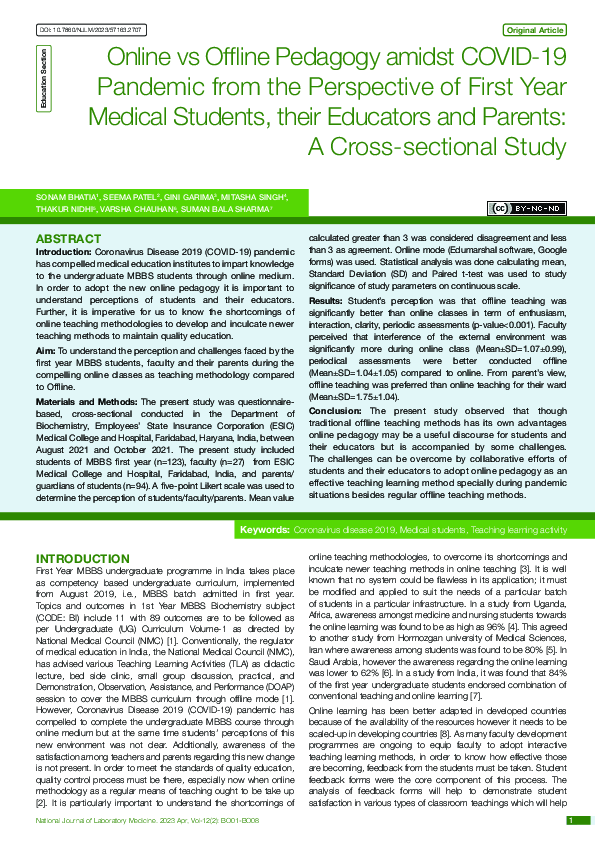 (PDF) Online vs Offline Pedagogy amidst COVID-19 Pandemic from the ...