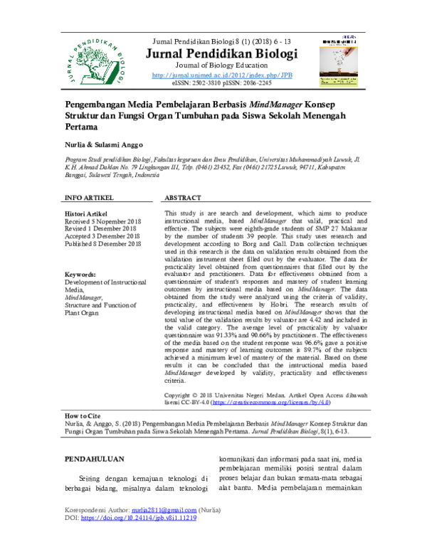 (PDF) Pengembangan Media Pembelajaran Berbasis Mind Map Melalui Mindjet Mindmanager Untuk ...