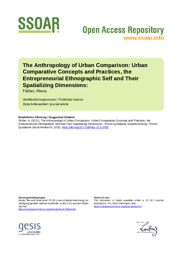 (PDF) The Anthropology of Urban Comparison: Urban Comparative Concepts ...