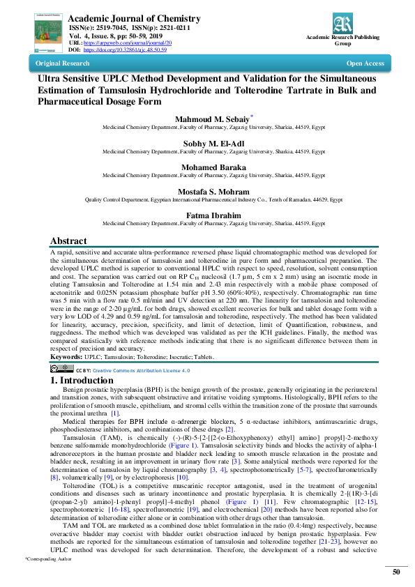 (PDF) HPTLC Method Validation for simultaneous determination of Tamsulosin Hydrochloride and ...