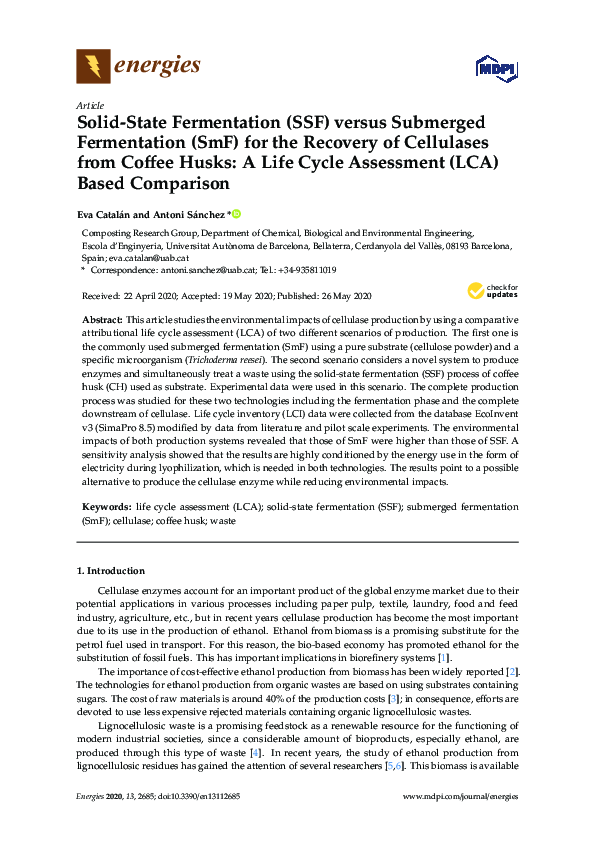 (PDF) Solid-State Fermentation (SSF) versus Submerged Fermentation (SmF ...