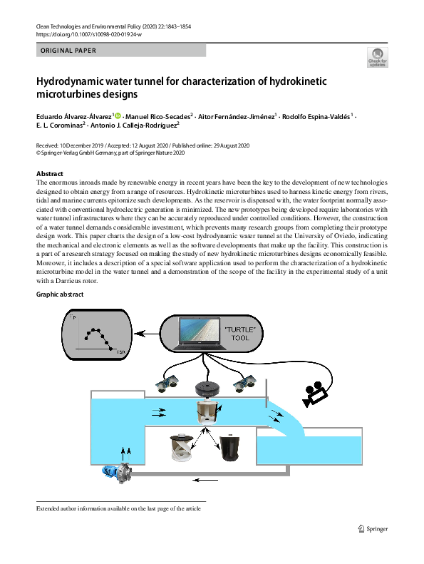 (PDF) Hydrodynamic water tunnel for characterization of hydrokinetic ...