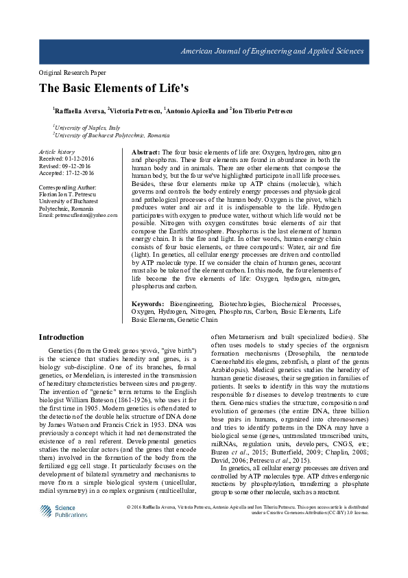 (PDF) The Basic Elements of Life's | antonio Apicella - Academia.edu