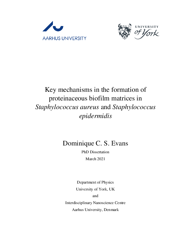 (PDF) Key mechanisms in the formation of proteinaceous biofilm matrices in Staphylococcus aureus ...