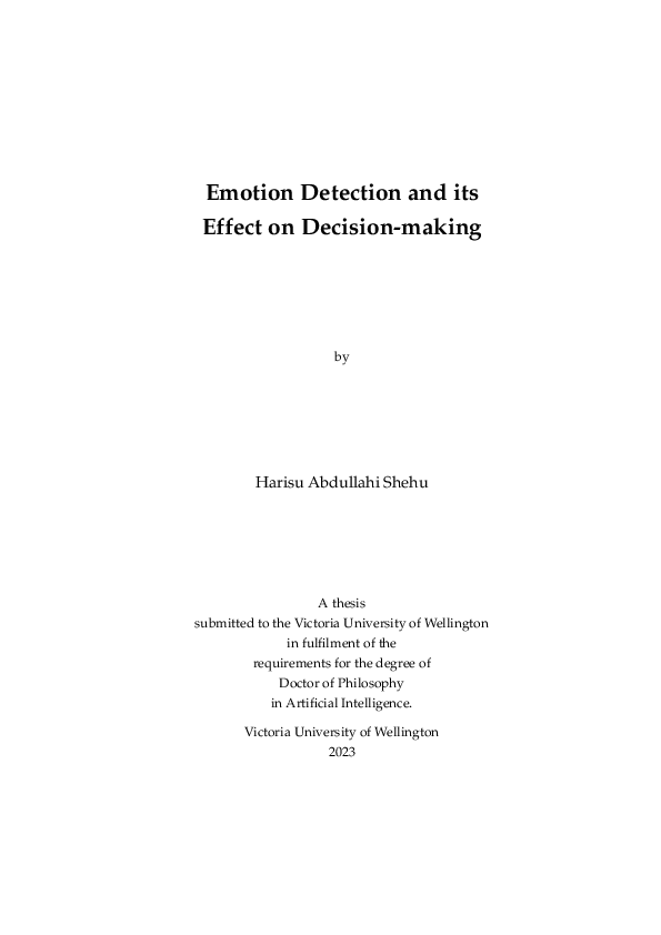 (PDF) Emotion Detection and its Effect on Decision-making