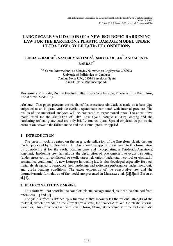 (PDF) Large scale validation of a new isotropic hardening law for the barcelona plastic damage ...
