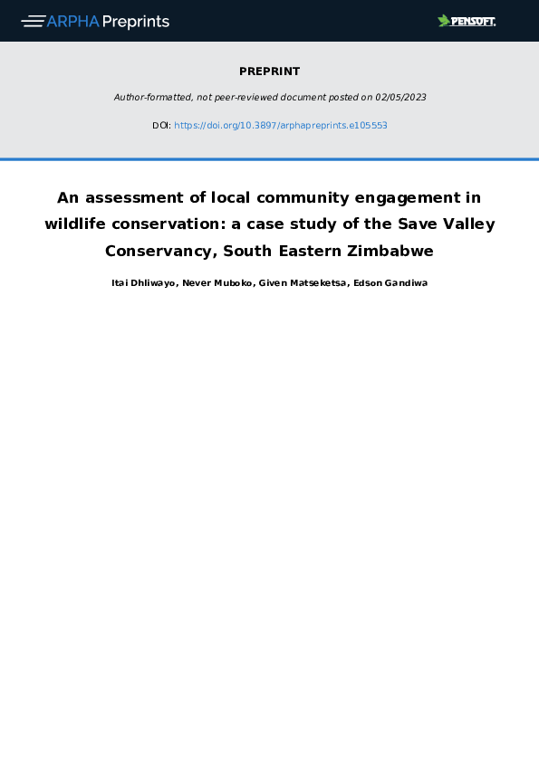 (PDF) An assessment of local community engagement in wildlife ...