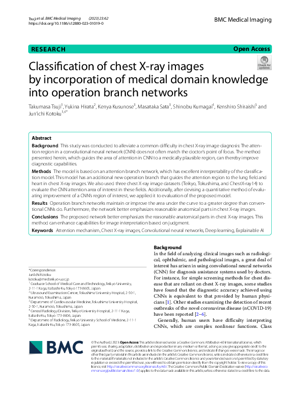 (PDF) Classification of chest X-ray images by incorporation of medical ...