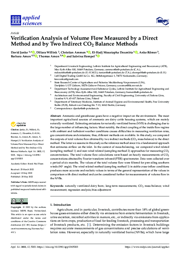 (PDF) Verification Analysis of Volume Flow Measured by a Direct Method ...