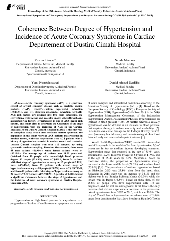 (PDF) Coherence Between Degree of Hypertension and Incidence of Acute ...