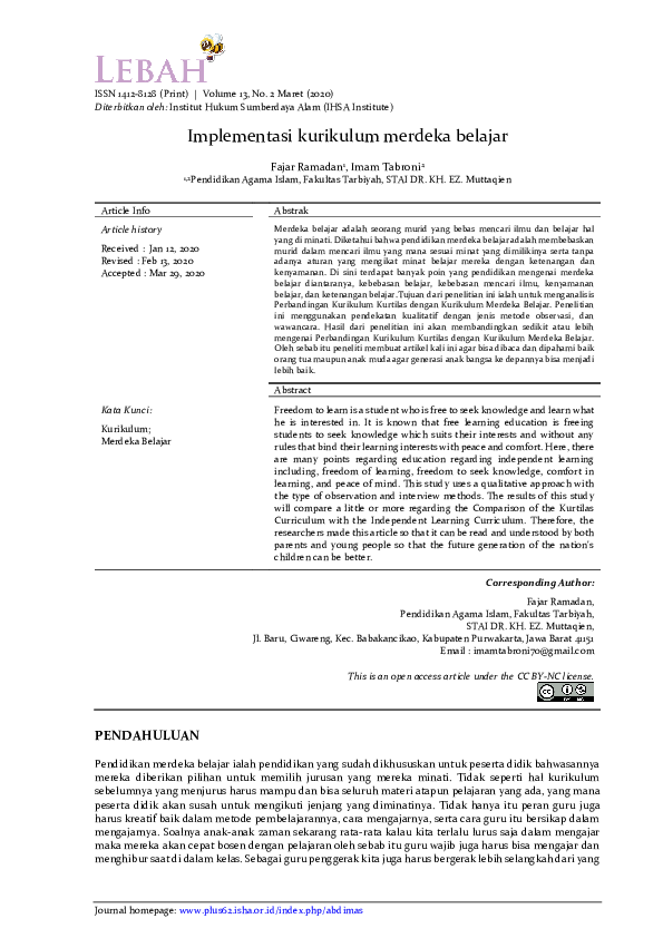 (PDF) Implementasi kurikulum merdeka belajar