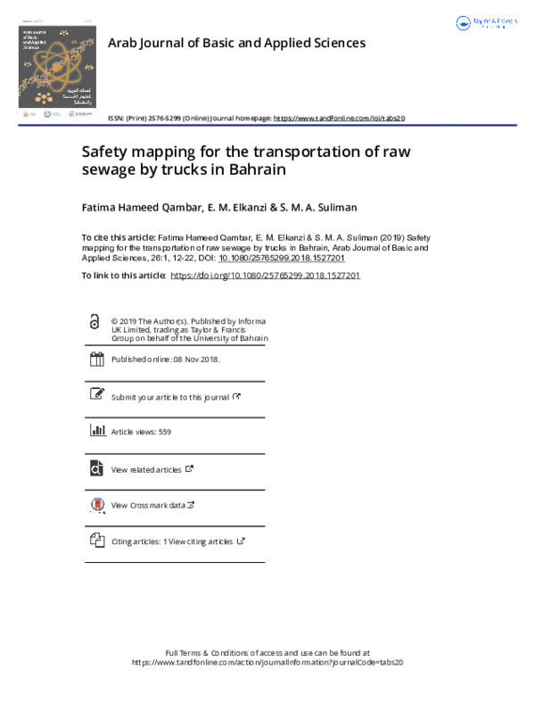 (PDF) Safety mapping for the transportation of raw sewage by trucks in ...