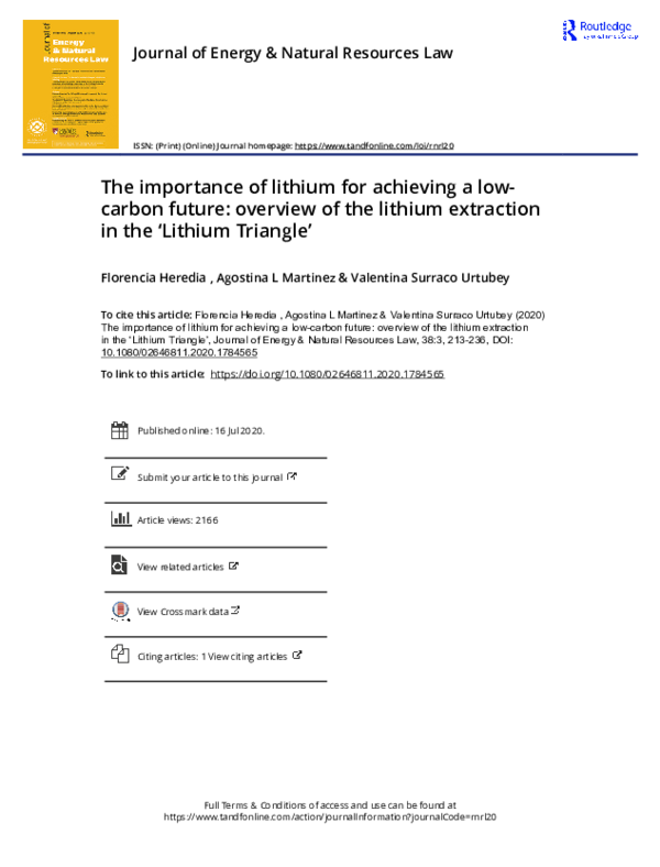 (PDF) The importance of lithium for achieving a low-carbon future ...