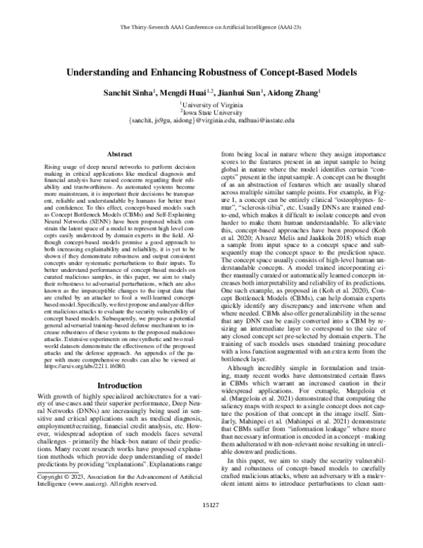 (PDF) Understanding and Enhancing Robustness of Concept-Based Models