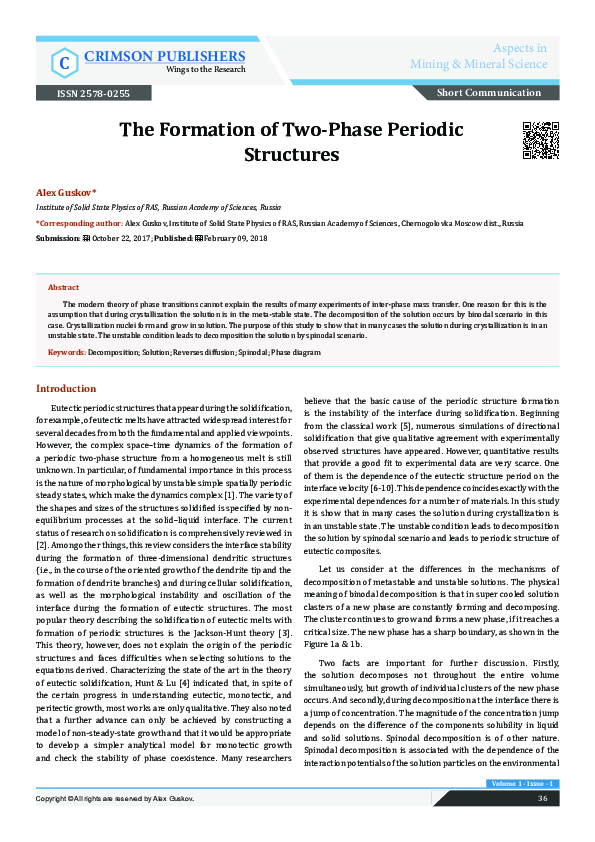 (PDF) The Formation of Two-Phase Periodic Structures
