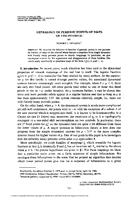 (PDF) Genealogy of periodic points of maps of the interval