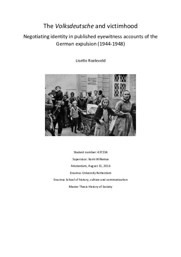 (PDF) The Volksdeutsche and victimhood Negotiating identity in ...