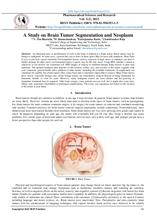 (PDF) A Study on Brain Tumor Segmentation and Neoplasm