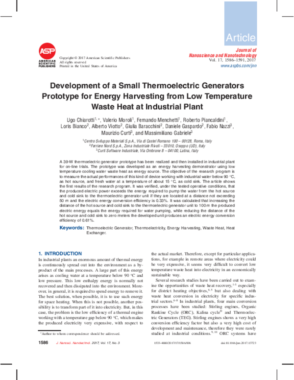 (PDF) Development of a Small Thermoelectric Generators Prototype for ...